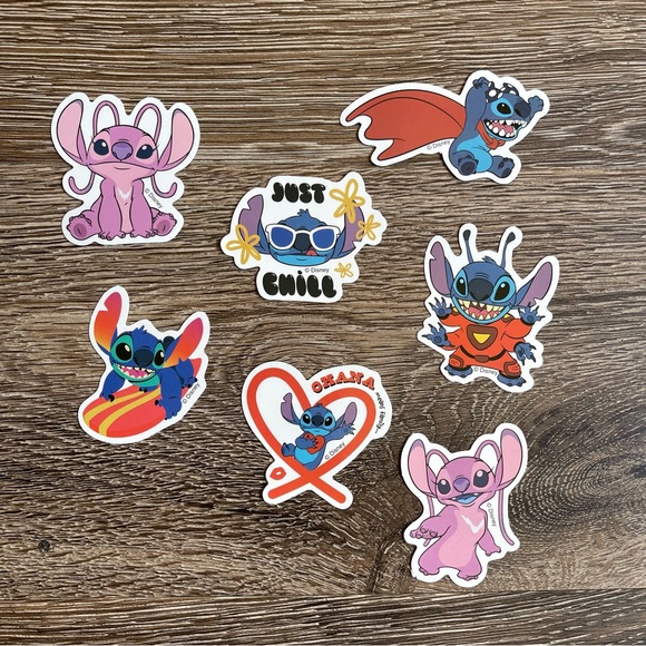 Disney | Toys | Disney Lilo Stitch Vinyl Stickers Set Of 7 | Poshmark